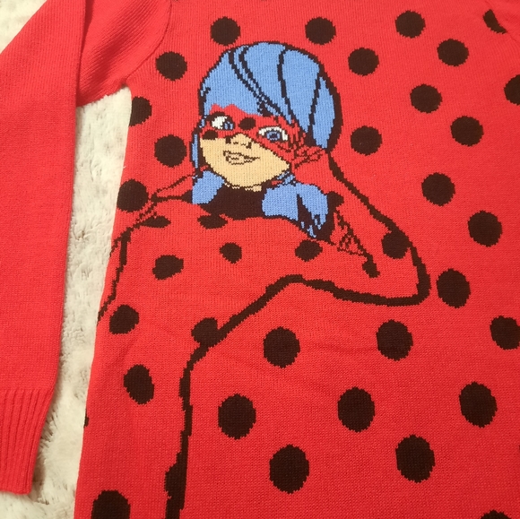 Zag | Dresses | New Miraculous Ladybug Red Sweater Dress Girls Soft 45 ...